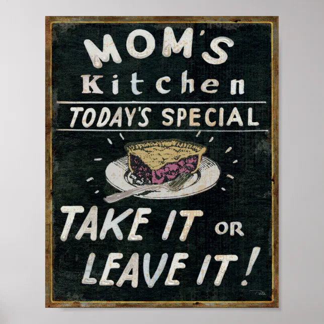 Mom's Kitchen Poster | Zazzle