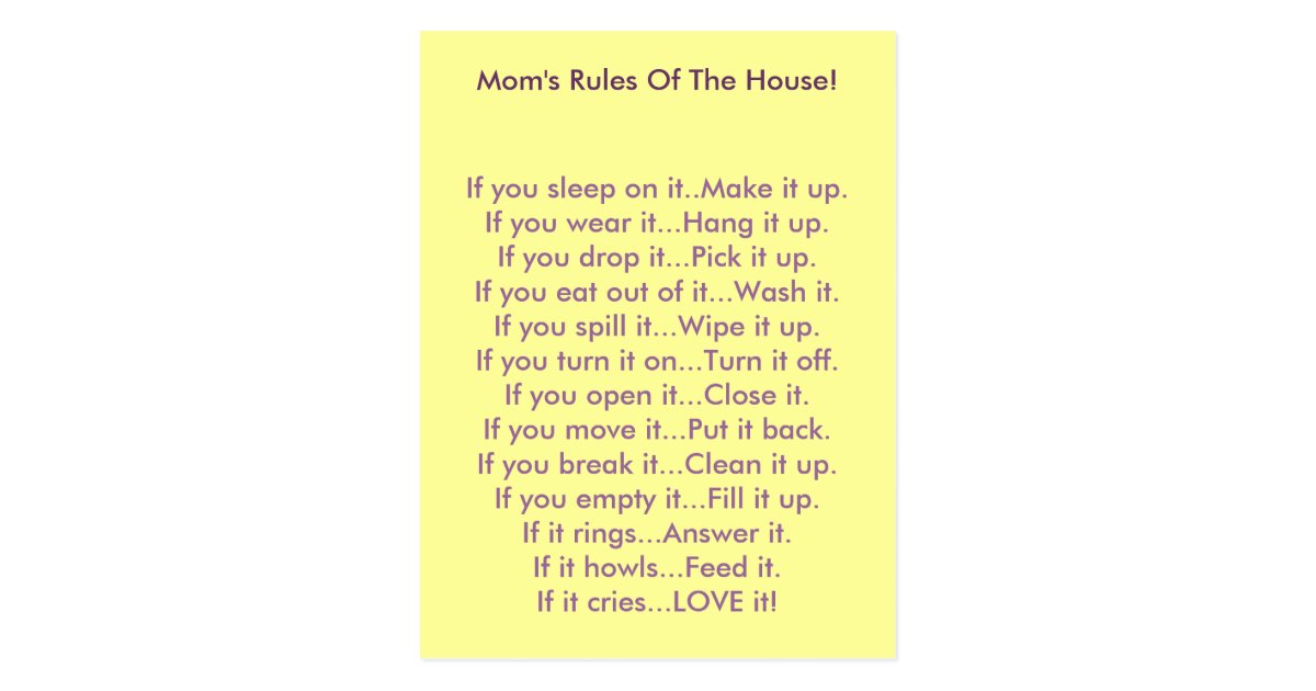 House Rules Moms Quotes