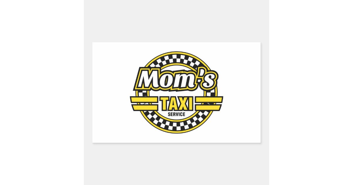 Mom's Taxi Service Logo Rectangular Sticker | Zazzle