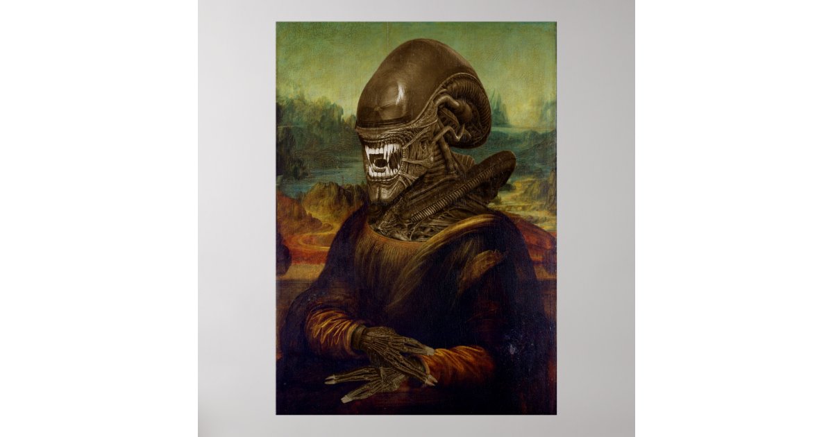 Mona Lisa Alien Xenomorph Poster | Zazzle