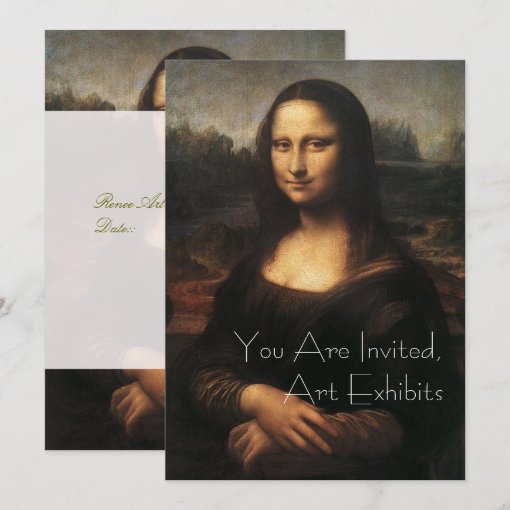 Mona Lisa Art Exhibits Invitations | Zazzle