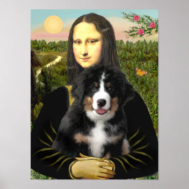 Mona Lisa - Bernese Mountain Dog Puppy Poster | Zazzle