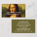 Mona Lisa By Leonardo Da Vinci, Art Supplies Store Business Card | Zazzle