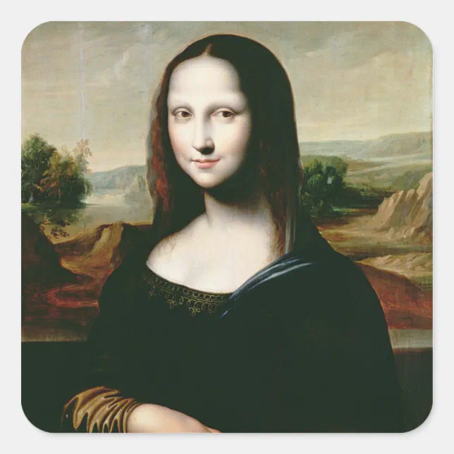 Mona Lisa, copy of the painting by Leonardo da Vin Square Sticker | Zazzle