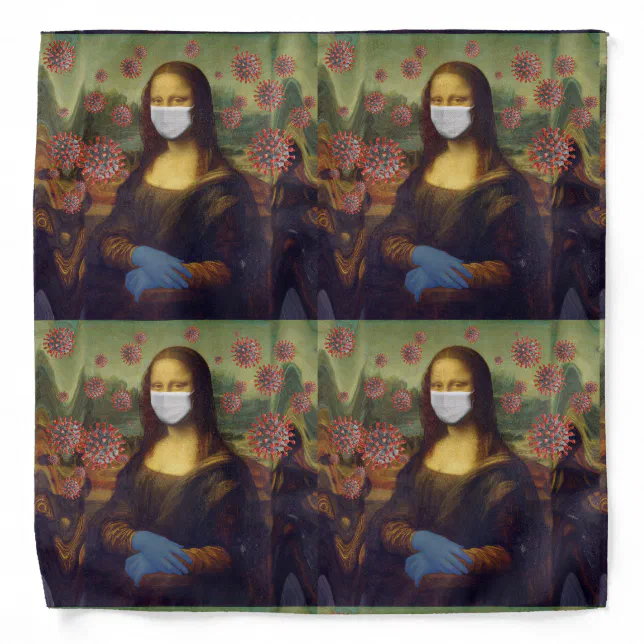 Mona Lisa Coronavirus Virus Protective Gear, ZFBP Bandana | Zazzle