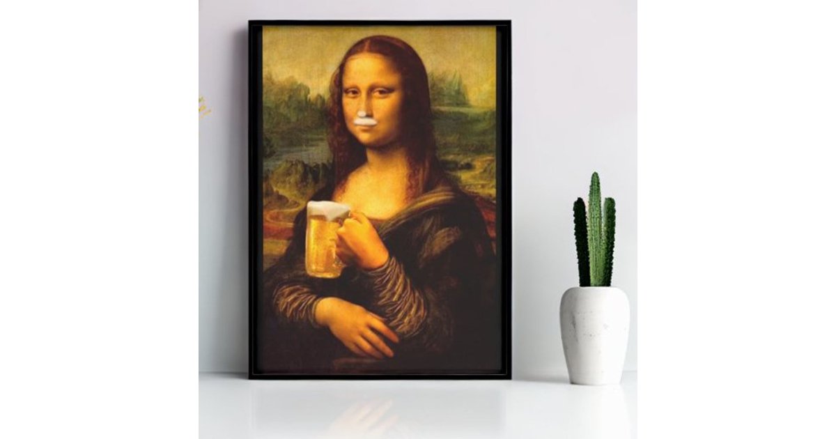 Mona Lisa drinking beer Beer lover Poster | Zazzle