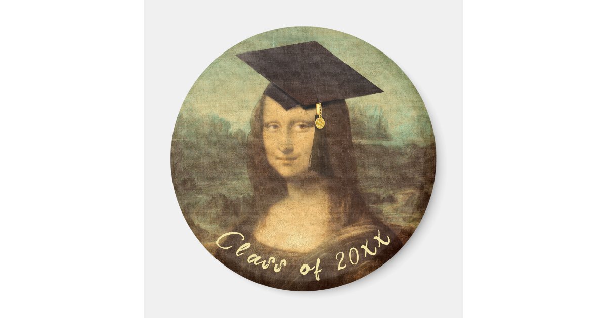 Mona Lisa Graduation Grad Cap Magnet | Zazzle