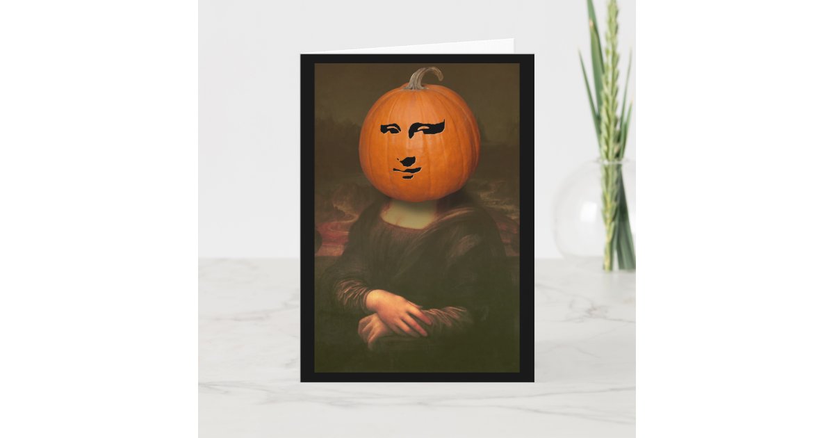 Mona Lisa Pumpkin Card | Zazzle