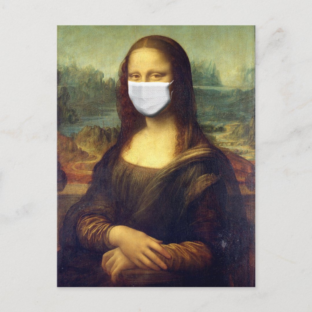 Mona Lisa Via Corona Virus Postcard | Zazzle