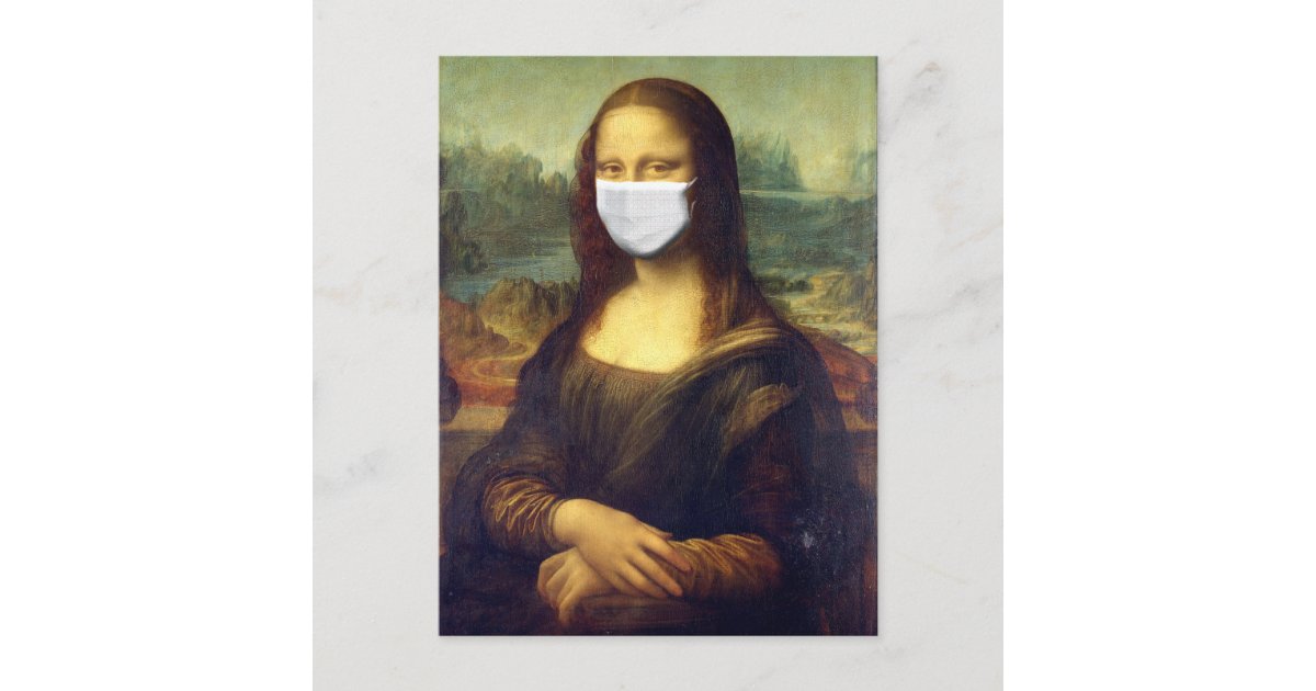 Mona Lisa Via Corona Virus Postcard | Zazzle