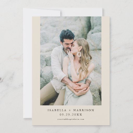 MONA Tropical Palm Tree Beach Wedding Photo Invitation | Zazzle