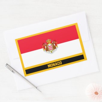 Monaco Flag Rectangular Sticker | Zazzle