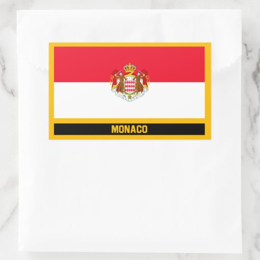 Monaco Flag Rectangular Sticker | Zazzle