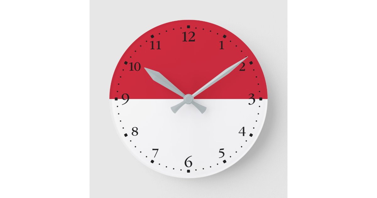 Monaco Flag Round Clock | Zazzle