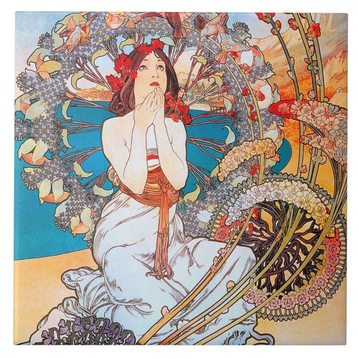 Monaco, Monte-Carlo, Mucha Ceramic Tile | Zazzle