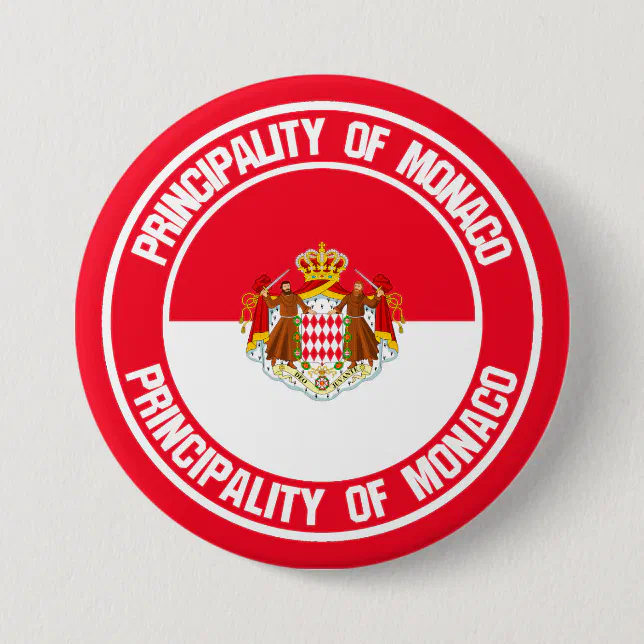 Monaco Round Emblem Button | Zazzle