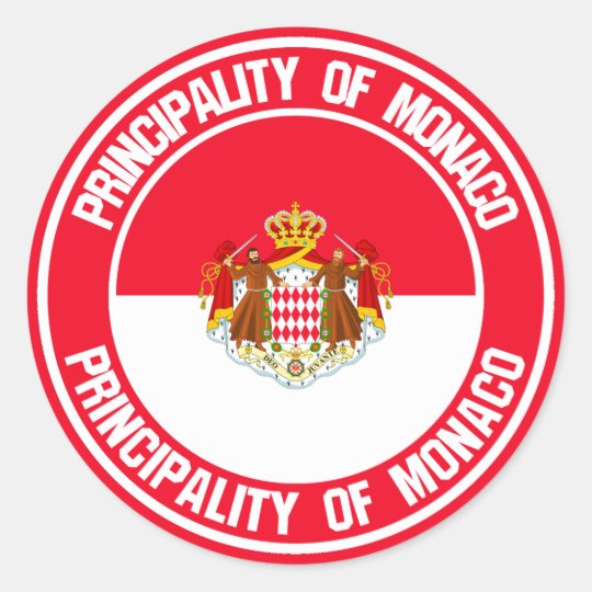 Monaco Round Emblem Classic Round Sticker | Zazzle.com