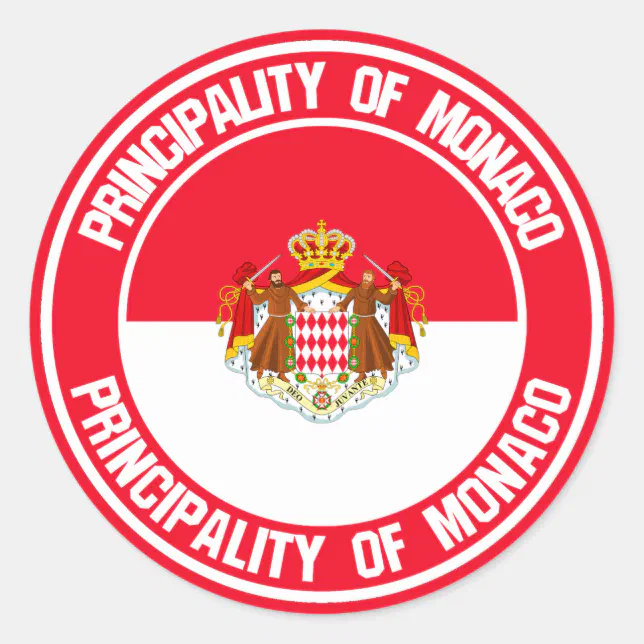 Monaco Round Emblem Classic Round Sticker | Zazzle