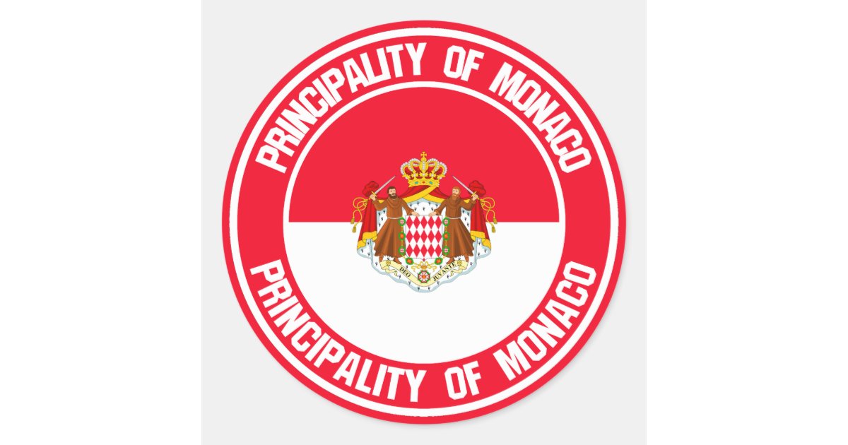 Monaco Round Emblem Classic Round Sticker | Zazzle