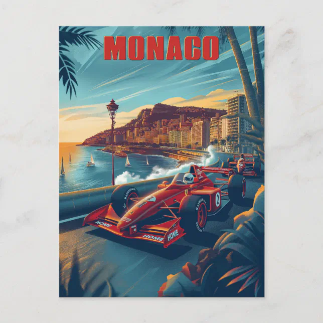 Monaco Vintage Auto Race Postcard | Zazzle