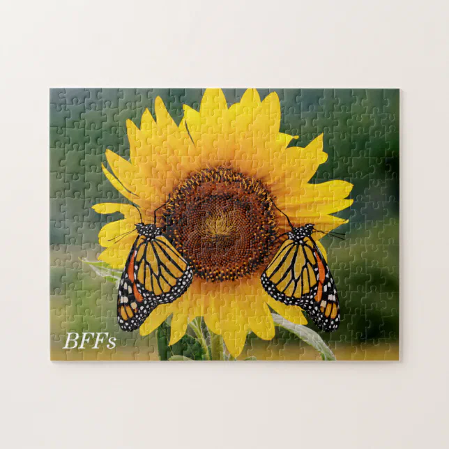 Monarch Butterfies on Sunflower Jigsaw Puzzle | Zazzle