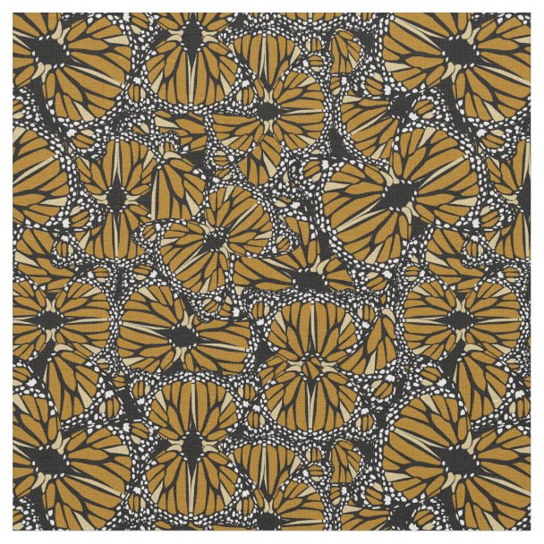 Yellow Monarch Butterfly Pattern Fabric | Zazzle