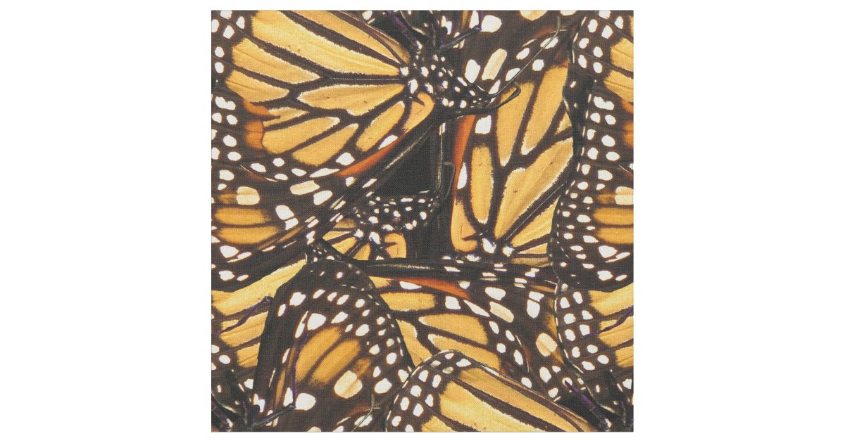 Monarch Butterfly Animal Abstract Pattern Fabric | Zazzle