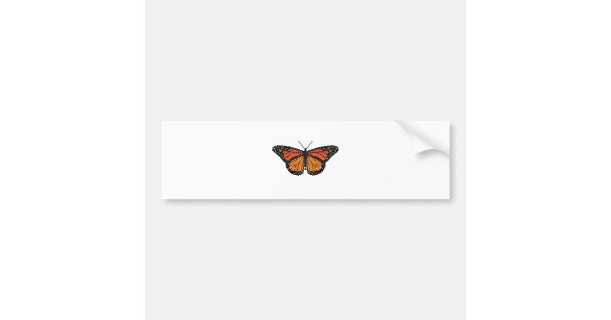 Monarch Butterfly Bedazzled Bumper Sticker | Zazzle