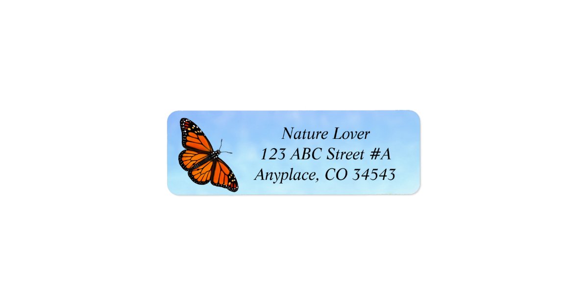 Monarch Butterfly Blue Sky Address Labels | Zazzle