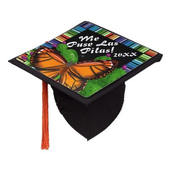 Monarch Butterfly, Cactus, and Serape Graduation Cap Topper | Zazzle