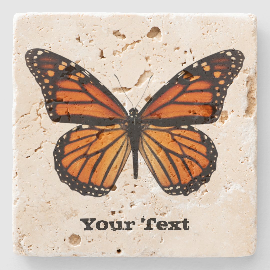 Monarch Butterfly Custom Stone Coaster | Zazzle
