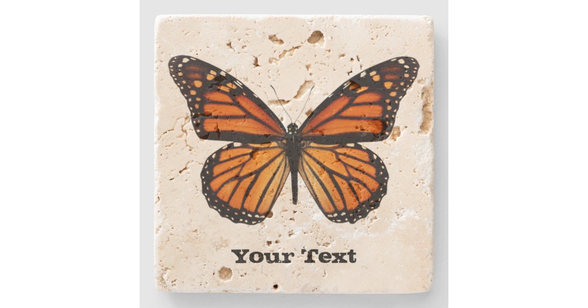 Monarch Butterfly Custom Stone Coaster | Zazzle