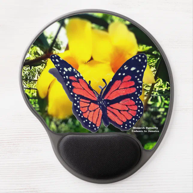 "Monarch Butterfly" Endemic to Jamaica Gel Mouse Pad | Zazzle