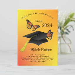 Monarch Butterfly Graduation Party Invitation | Zazzle
