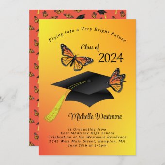 Monarch Butterfly Graduation Party Invitation | Zazzle