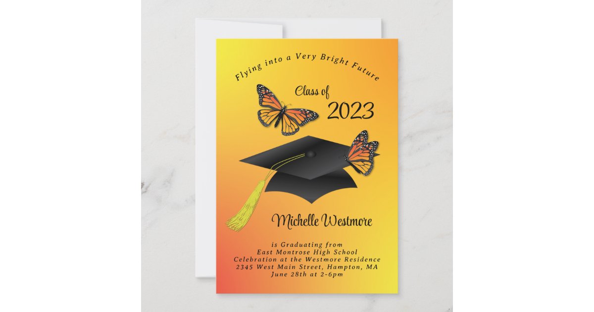 Monarch Butterfly Graduation Party Invitation | Zazzle