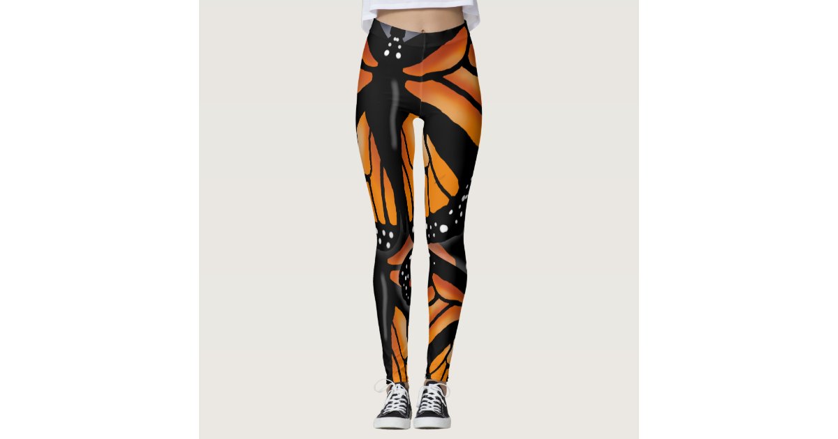 MONARCH BUTTERFLY LARGE PATTERN by Slipperywindow Leggings | Zazzle