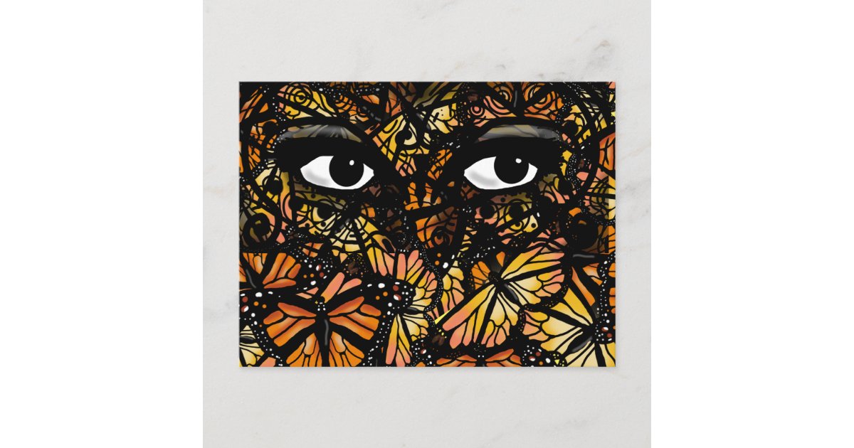 MONARCH BUTTERFLY MYSTERY EYES by Slipperywindow Postcard | Zazzle