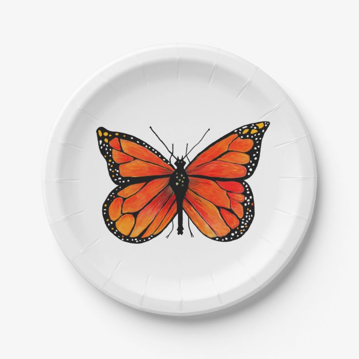 Monarch Butterfly on Paper Plates | Zazzle
