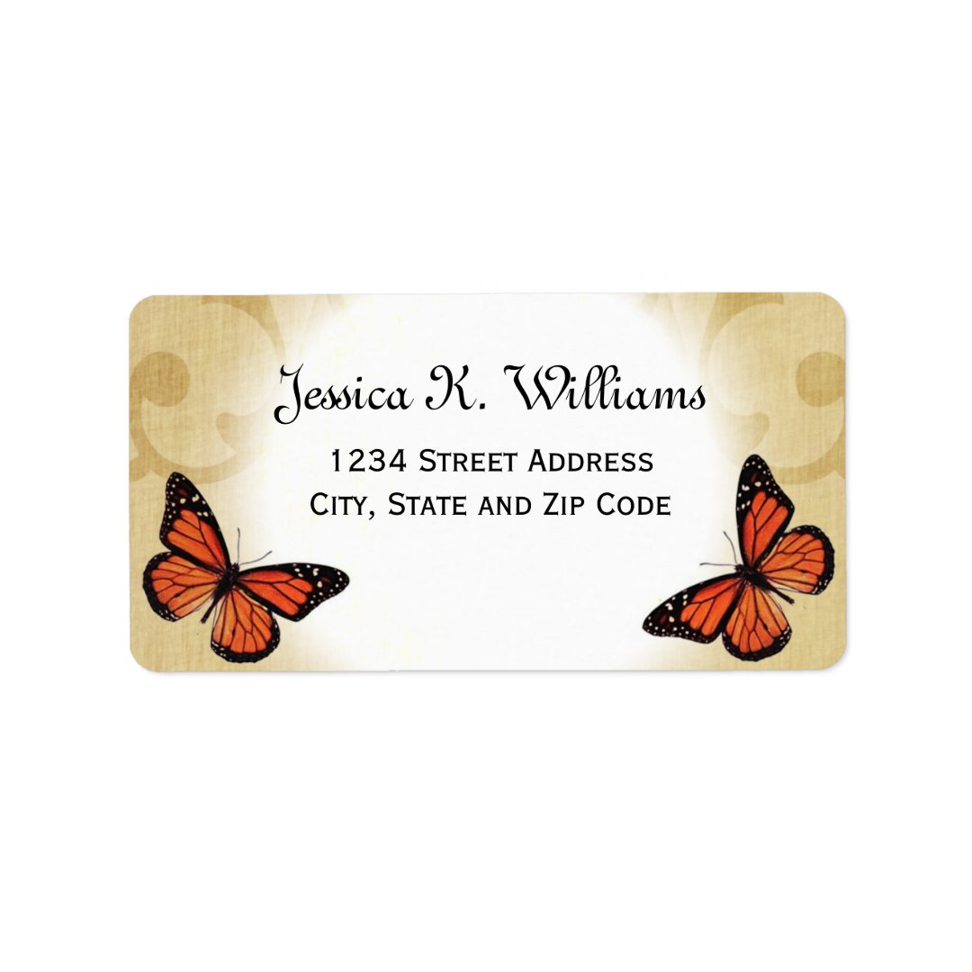 Monarch Butterfly on Parchment Label | Zazzle