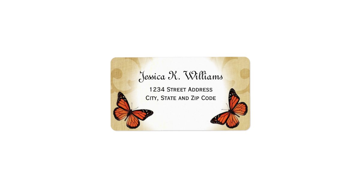 Monarch Butterfly on Parchment Label | Zazzle