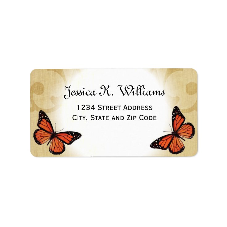 Monarch Butterfly on Parchment Label | Zazzle