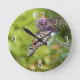 Monarch Butterfly on Purple Butterfly Bush Round Clock | Zazzle