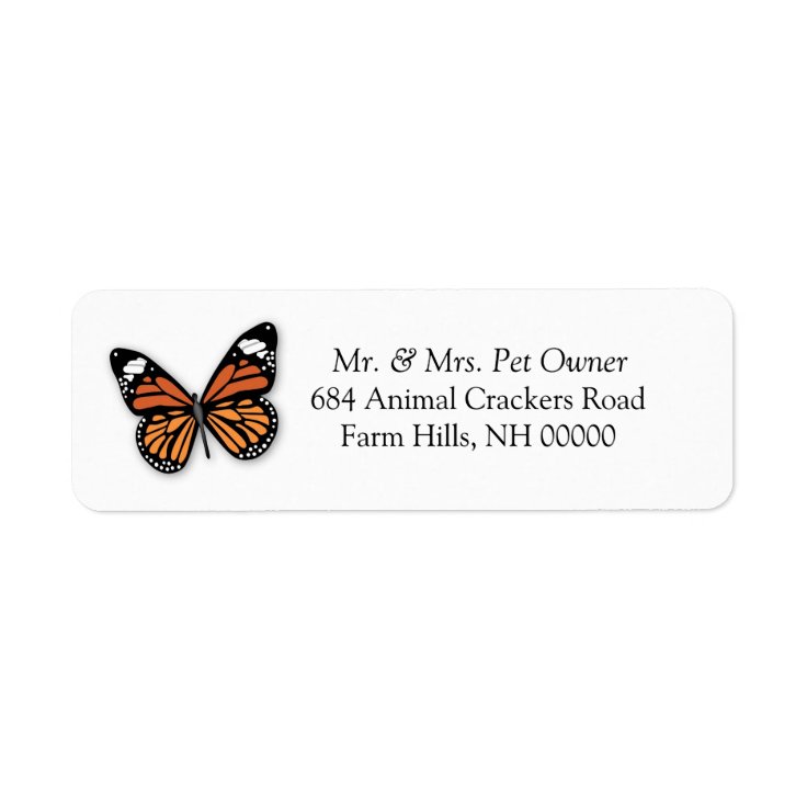 Monarch Butterfly Return Address Labels Stickers | Zazzle