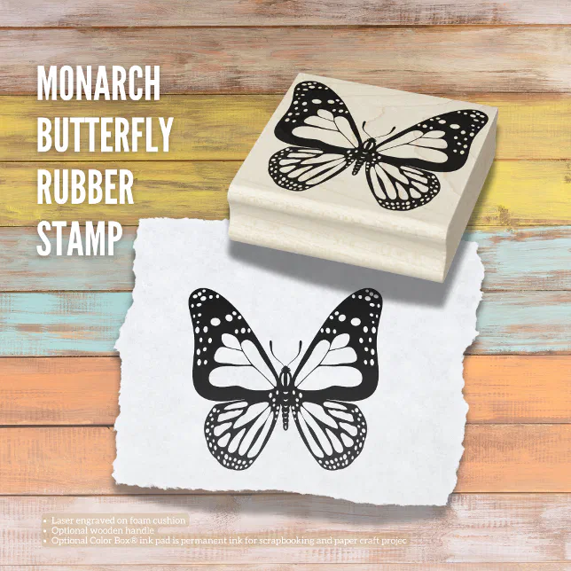 Monarch Butterfly Rubber Stamp | Zazzle