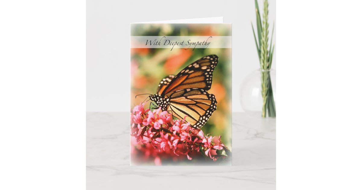 Monarch Butterfly Sympathy Card | Zazzle