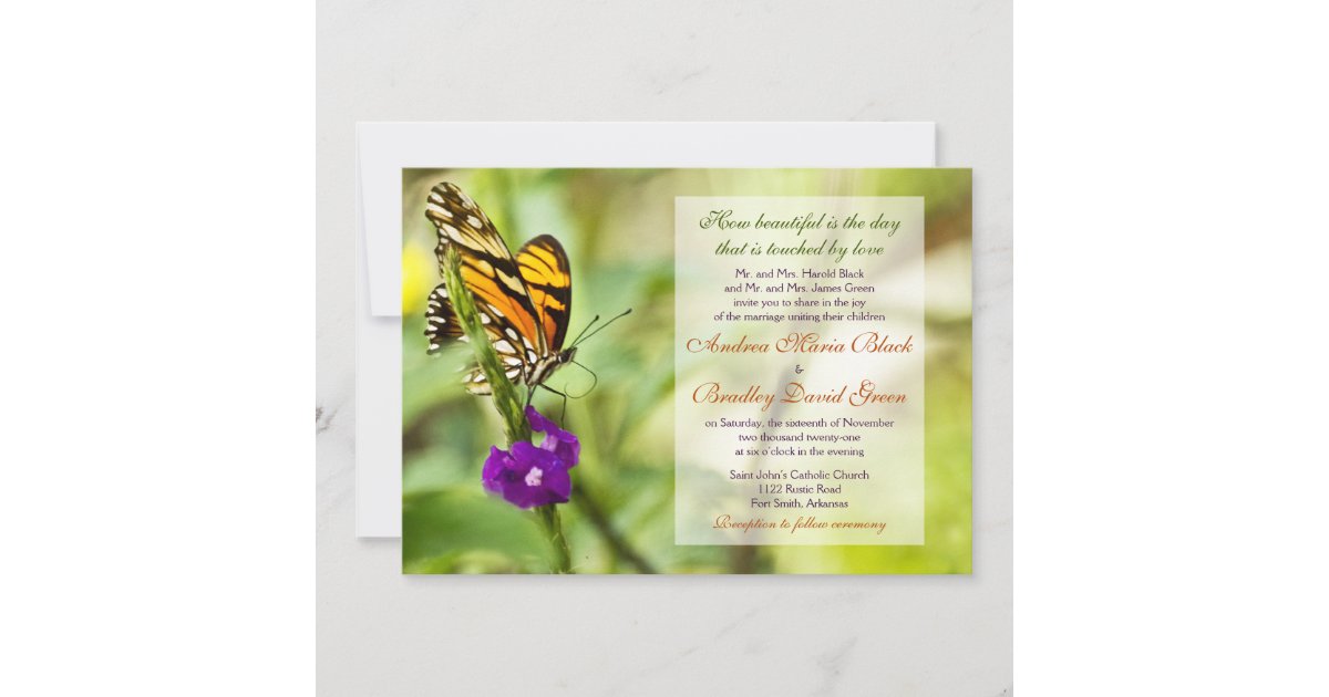 Monarch Butterfly Wedding Invitation | Zazzle