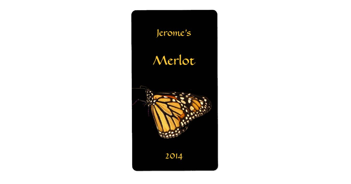 Monarch Butterfly Wine Label | Zazzle