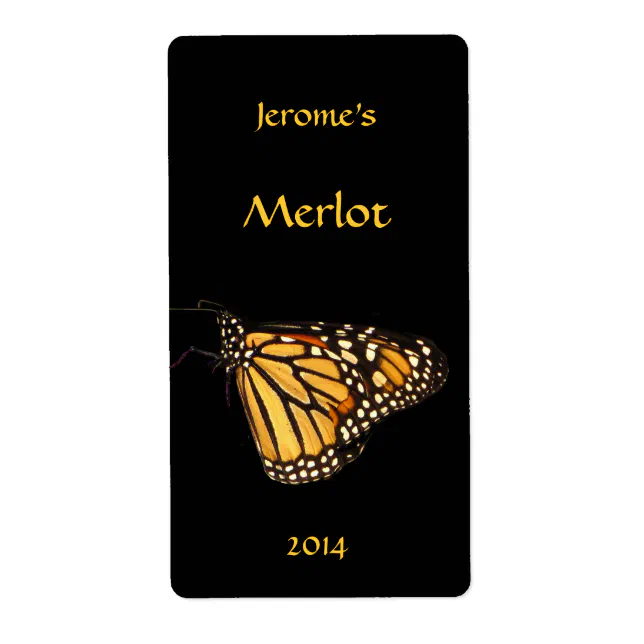Monarch Butterfly Wine Label | Zazzle