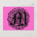 Monarchia "M" Fancy Vintage Font Postcard | Zazzle
